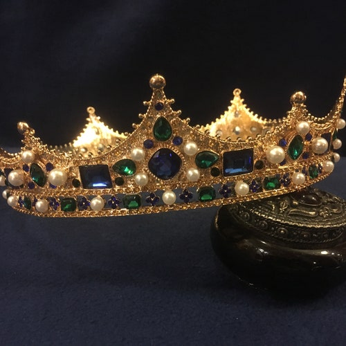 Ducal Medieval Gold Coronet Metal King Queen Crown Pearls Gems - Etsy