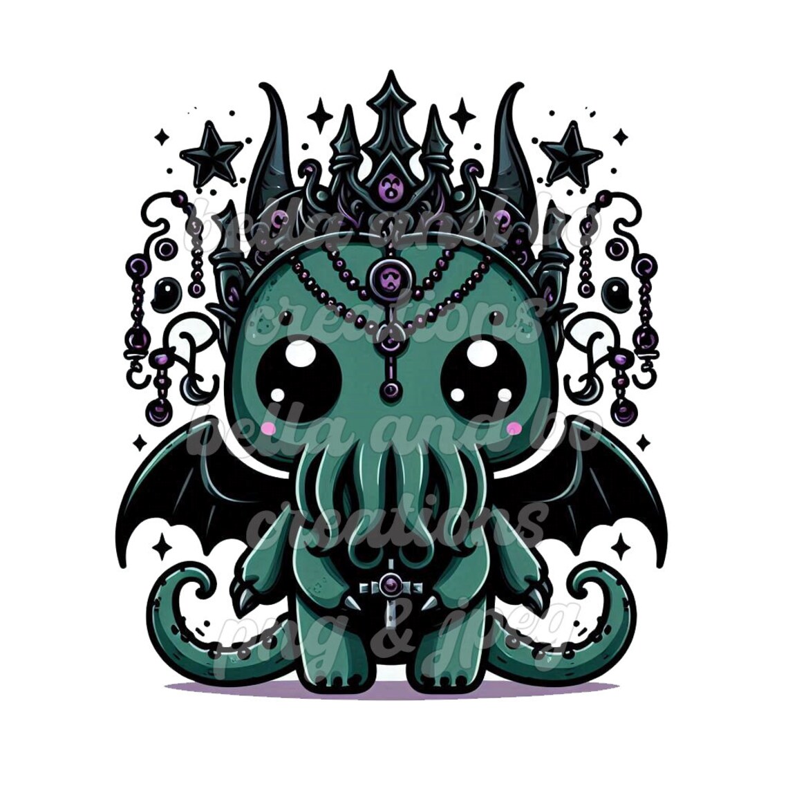 Cthulhu Gothic Clipart PNG, Cryptid Creature JPEG, Craft Supplies ...