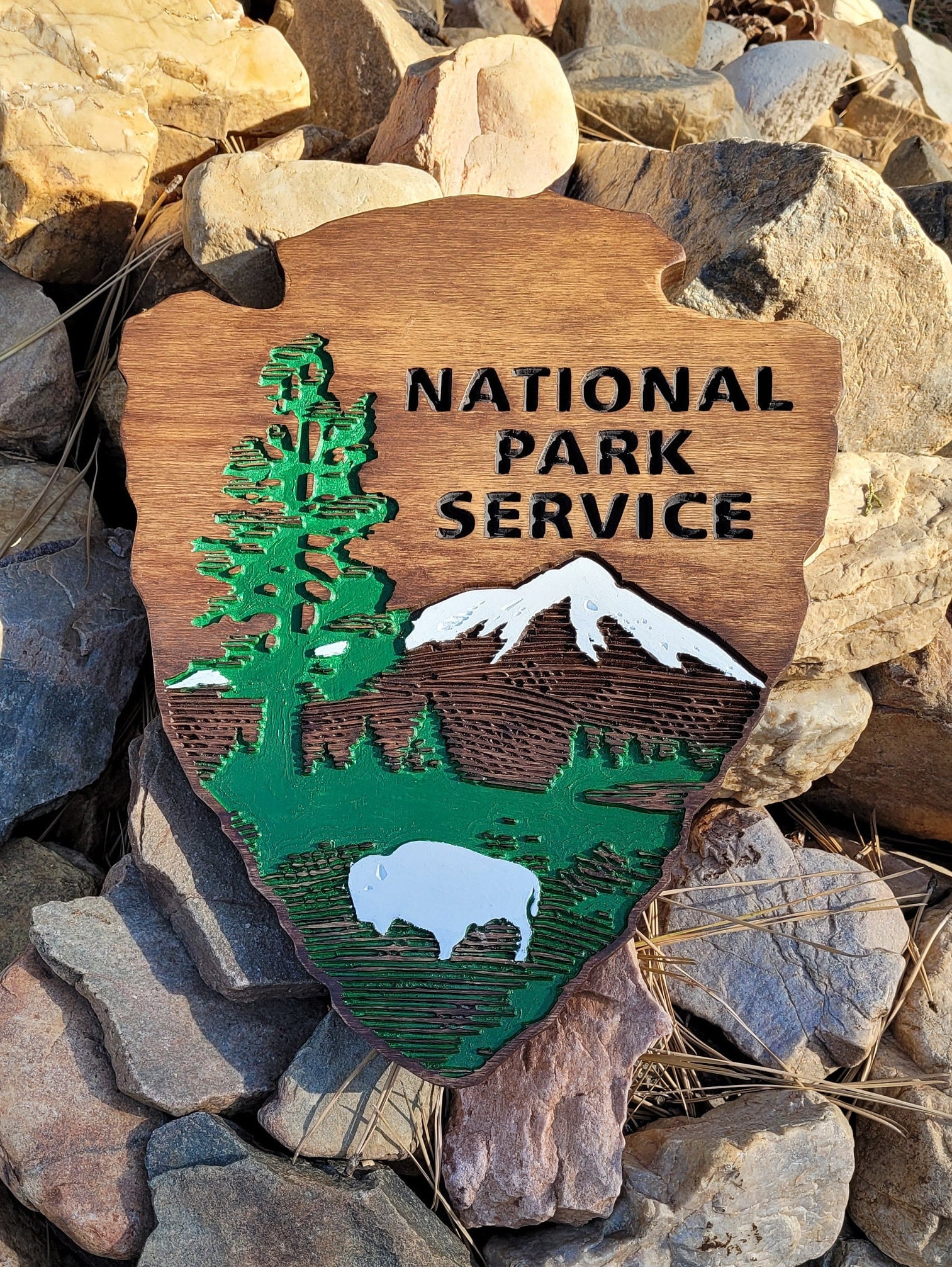 National Park Service Arrowhead 3d Wood Carved and Hand - Etsy