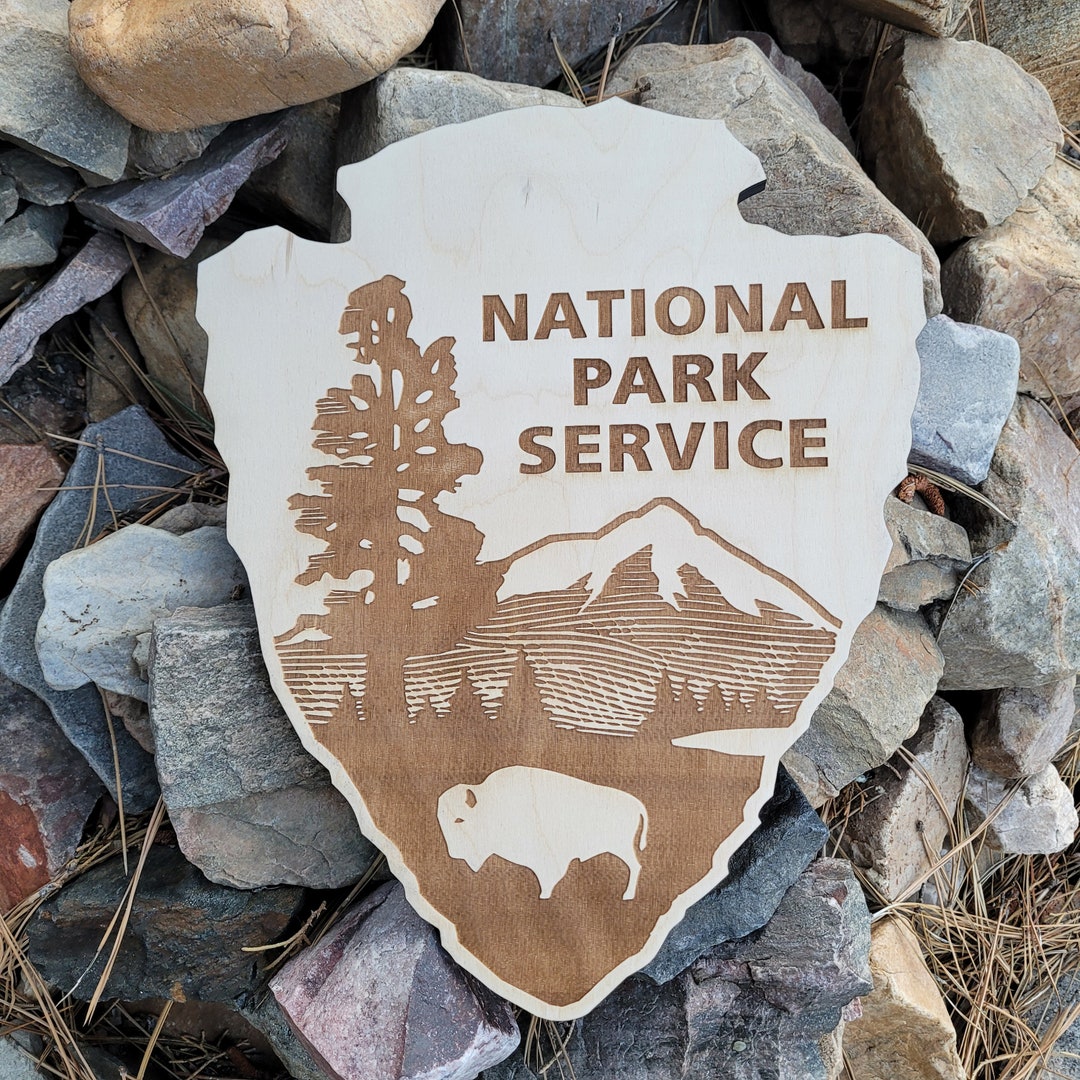 National Park Service Wood Sign Laser Carved 12"x 15" Natural Birch - Etsy