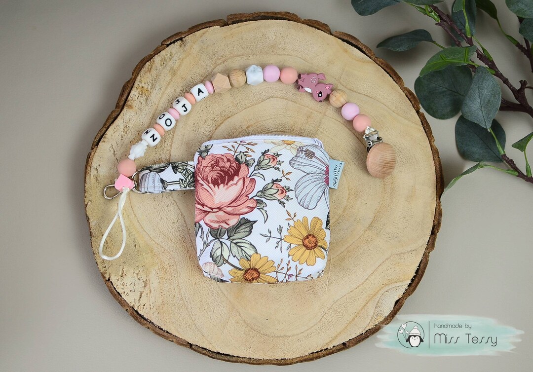 Pacifier Bags Floral for Girls | Pacifier Pouch Pacifier | Dummy Pouch ...