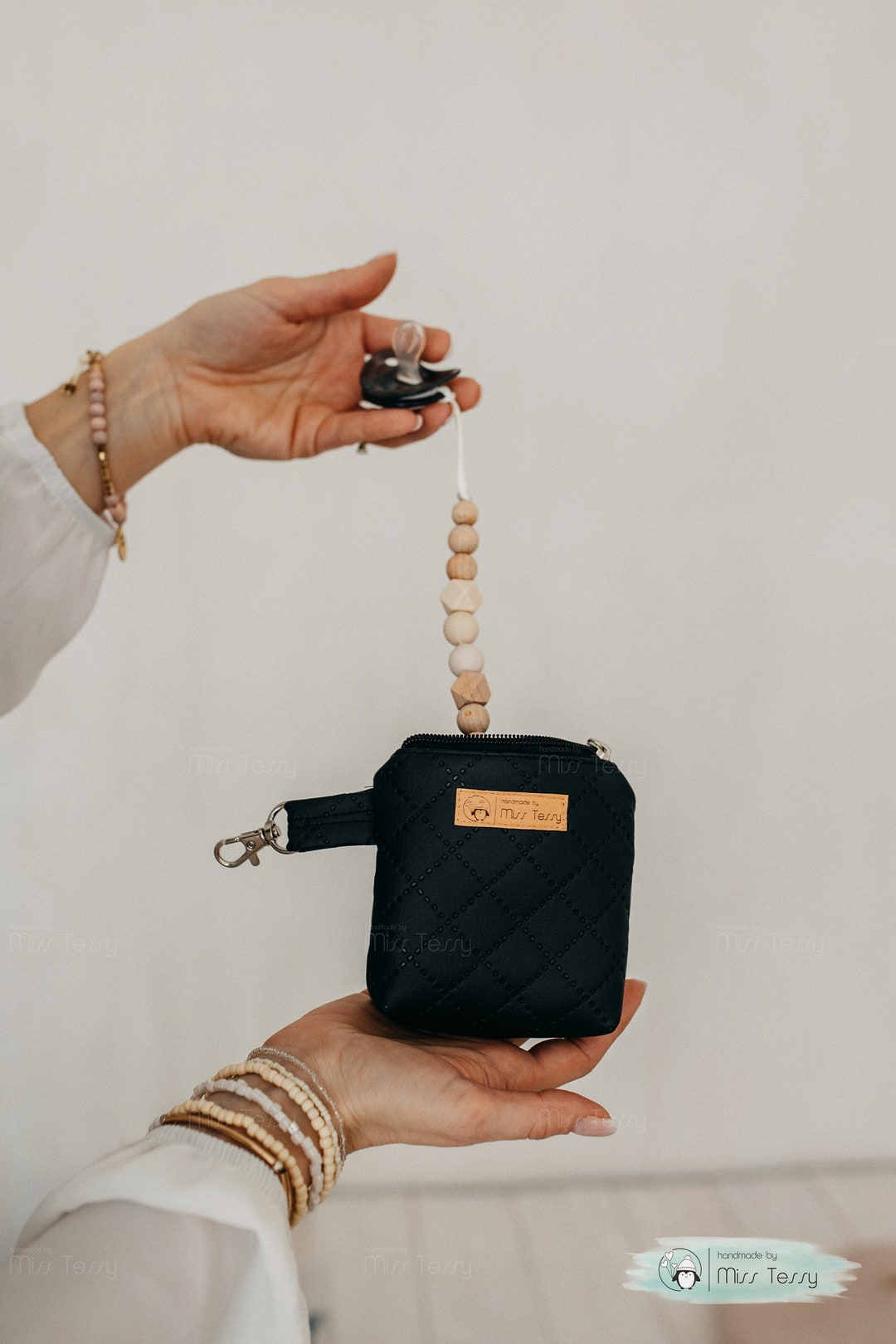 Waterproof Pacifier Bag Black | Pacifier Pouch | Dummy Pouch | Pacifier ...