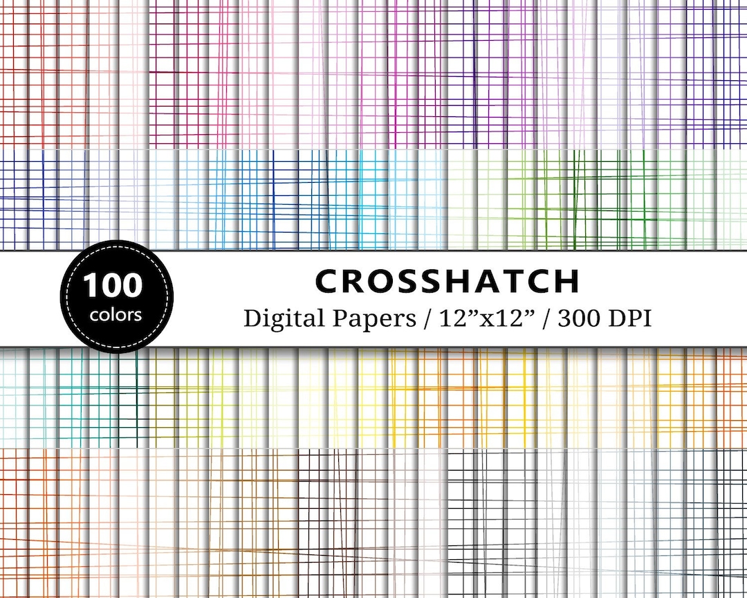 Crosshatch Digital Paper, 100 Rainbow Colors, Lined Fabric Stripes ...