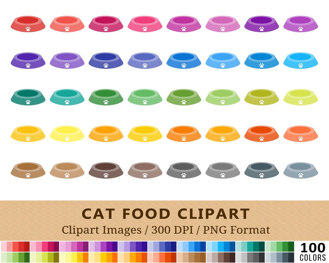 100 Cat Food Clipart, Puppy Pet Food Clip Art, Rainbow Planner ...