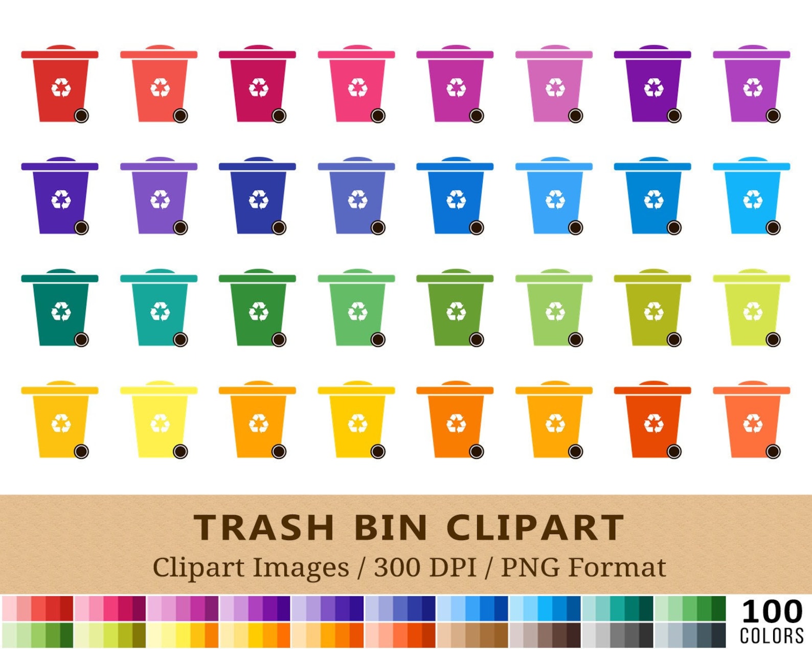 100 Recycle Bin Clipart, Trash Bin Clip Art, Environment Clean, House ...