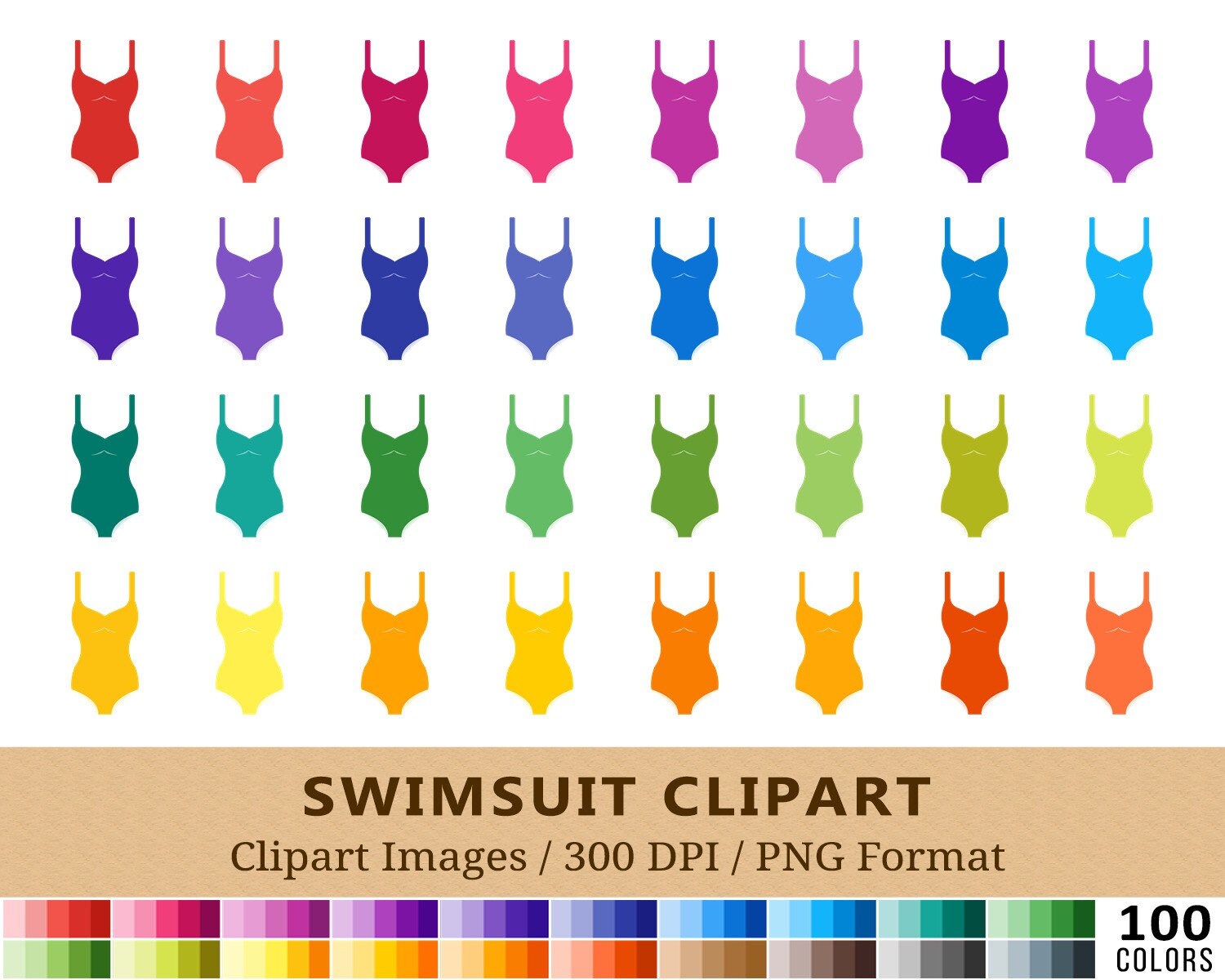 100 Swimsuit Clipart Bikini Clip Art Summer Beach Rainbow - Etsy Ireland