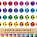 100 Soccer Ball Clipart, Football Clip Art, Rainbow Colors, Sports ...