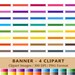 100 Ribbon Banner Clipart, Banners Clip Art, Rainbow Colors, Labels ...