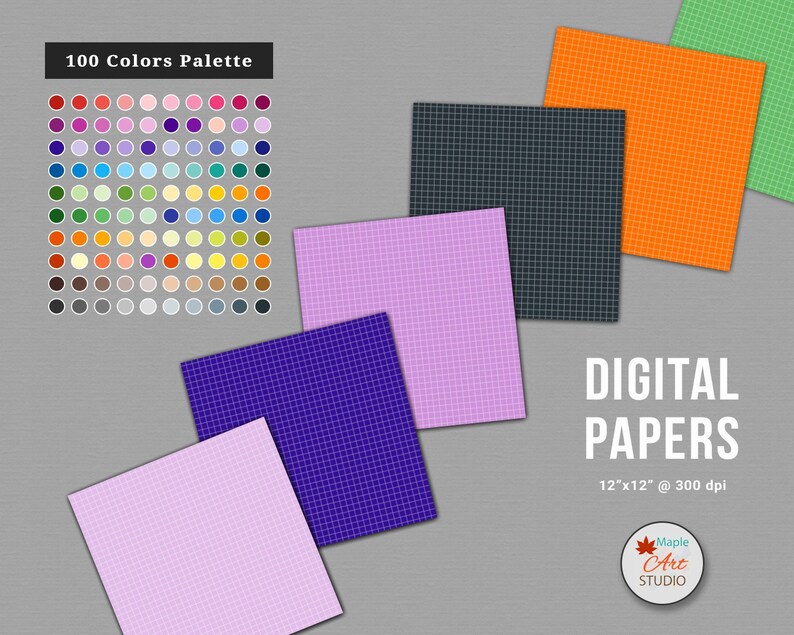 Tinted Grid Digital Paper, 100 Rainbow Check Squares Pattern, Pastel ...