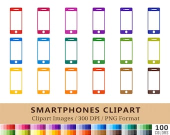 100 Square Clipart Rainbow Colors Planner Stickers clip | Etsy