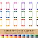100 Smartphone Clipart, Mobile Phone Clip Art, Rainbow Colors, Planner ...