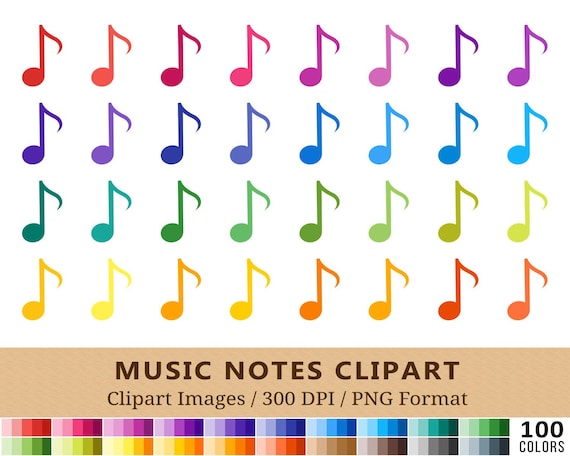 Rainbow Music Notes Clipart