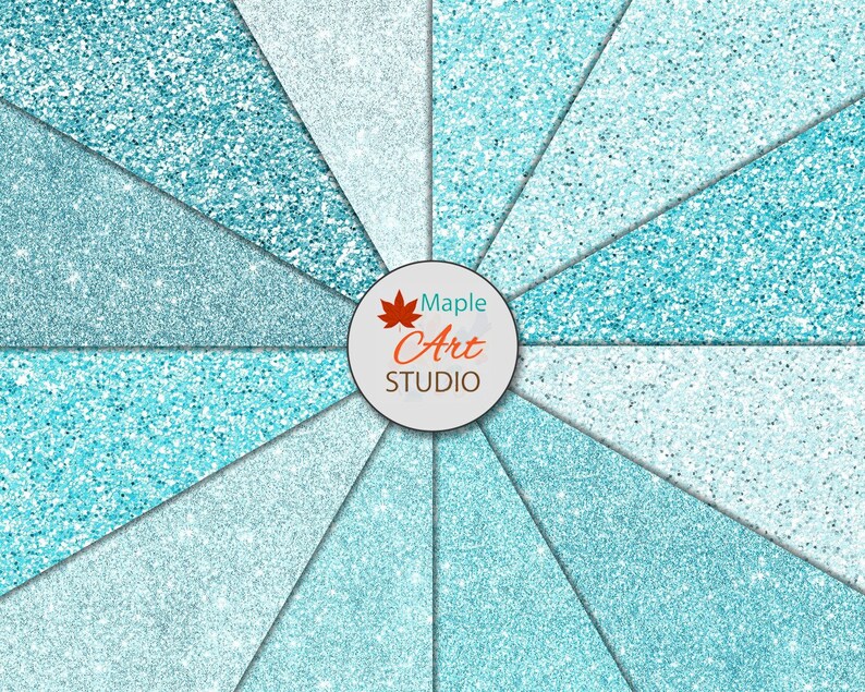 Blue Glitter Textures Digital Paper, Sparkle Scrapbook Paper, Bright ...