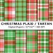 Christmas Tartan Plaid Digital Papers Pack, Red and Green, Checkered ...