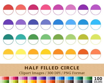100 Half Circle Clip Art, Commercial Use Instant Download PNG Circle ...