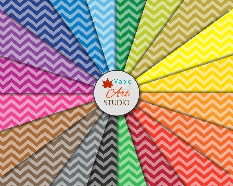 20 Chevron Digital Paper Pack, Chevron Printable Paper, Scrapbook Paper ...