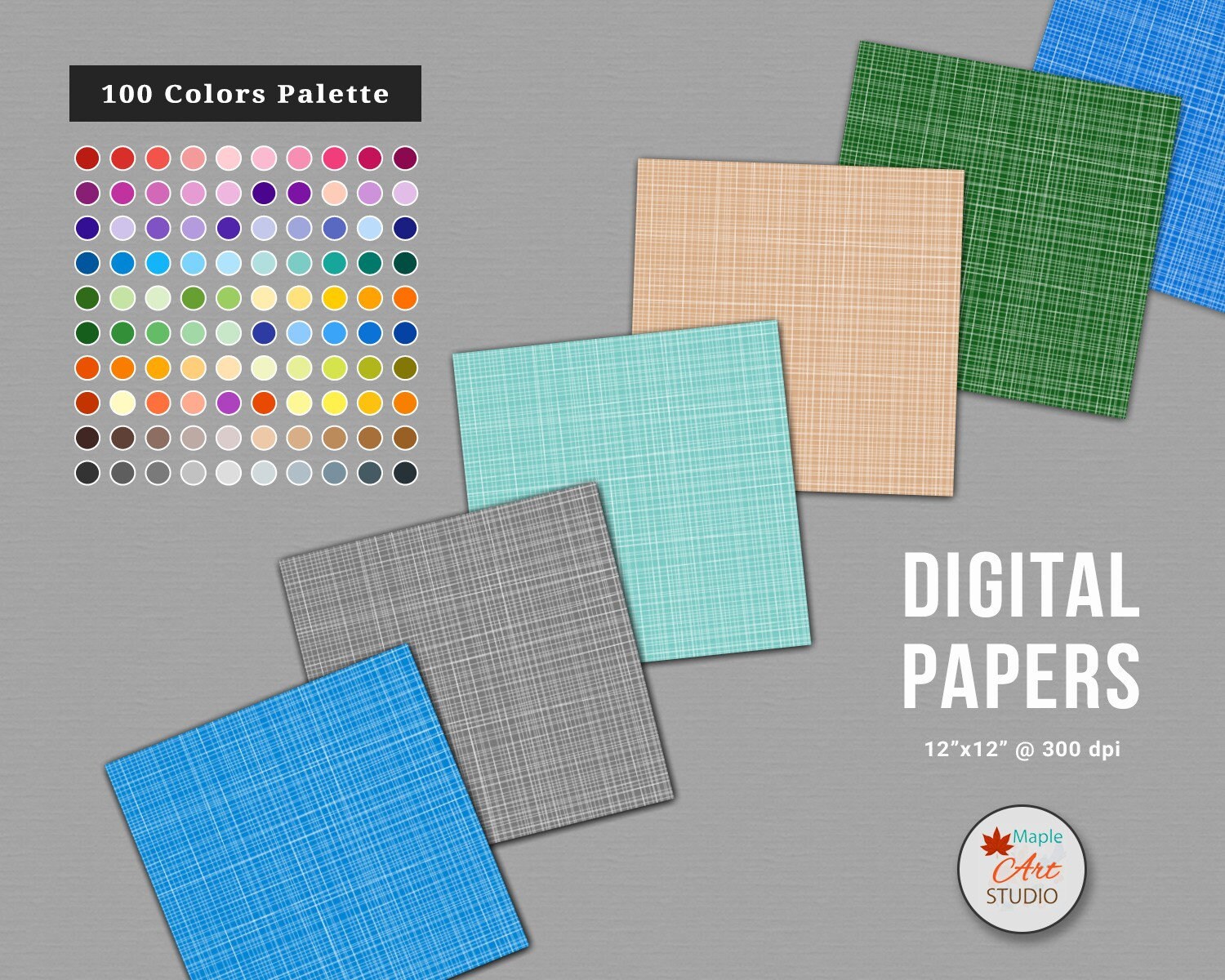 Crosshatch Digital Paper, 100 Rainbow Colors, Threaded Fabric Stripes ...