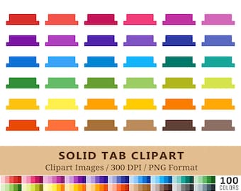 100 Half Rectangle Tabs Clipart, Round Corners Clip Art, Rainbow Colors ...