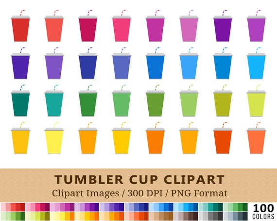 100 Travel Mug Clipart Coffee Tumbler Cup Clip Art Rainbow | Etsy