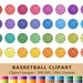 100 Basketball Clipart, Sports Ball Clip Art, Rainbow Colors Planner ...