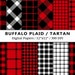 Red Buffalo Check Plaid Lumberjack Flannel Digital Papers | Etsy