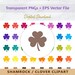 100 Clover Clipart, Shamrock Clip Art, Rainbow Planner Printable ...