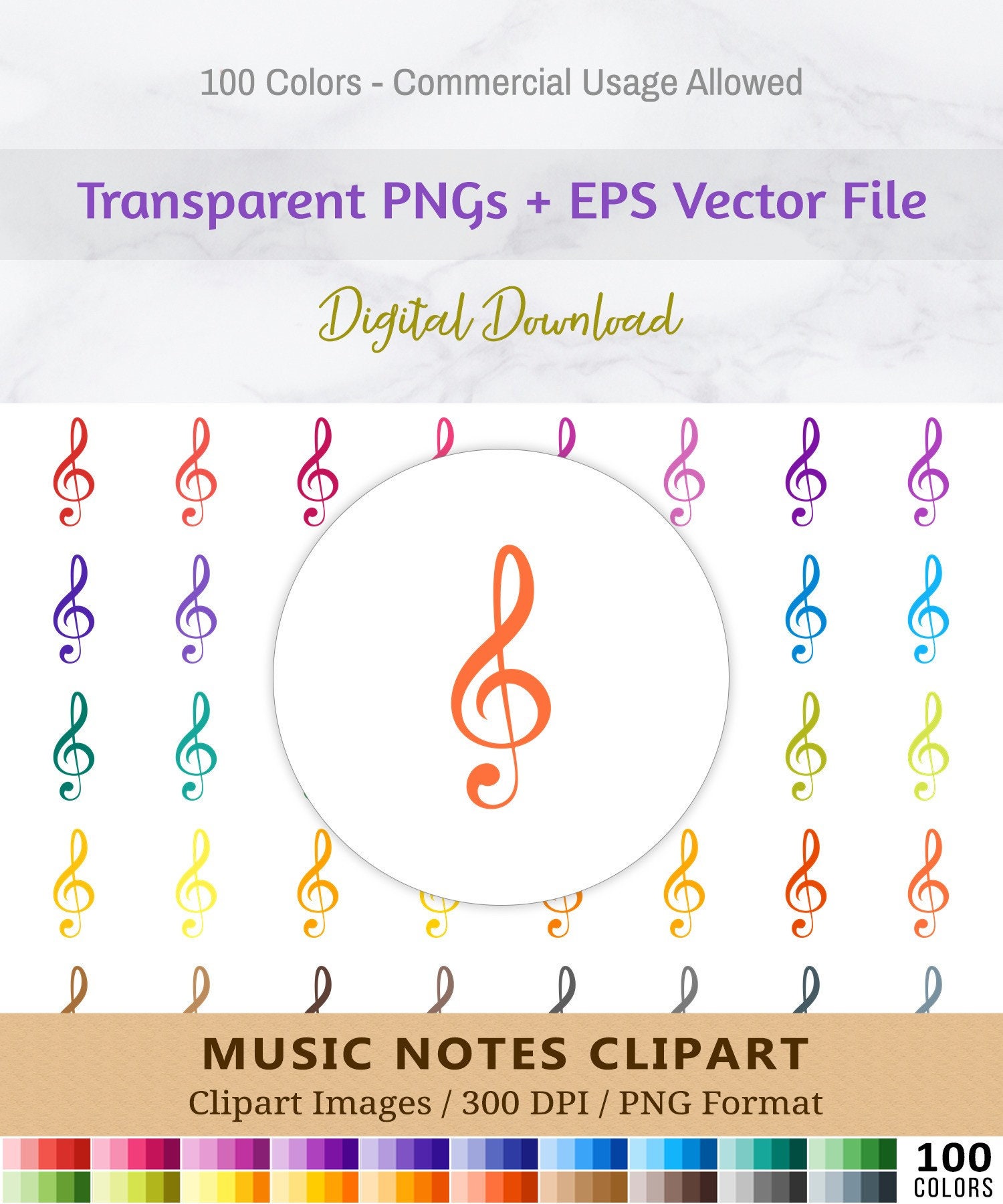 Scrapbooking Craft Supplies & Tools Musical Notes Clip Art Rainbow ...