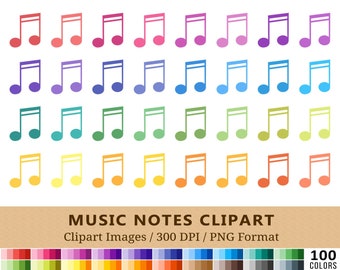 Watercolor Music Notes Clipart Musical Clip Art 14 Hand - Etsy
