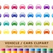 100 Cars Clipart Vehicle Clip Art Rainbow Colors Vector EPS - Etsy
