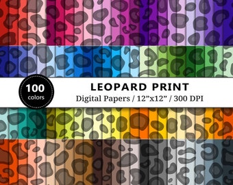 Leopard Cheetah Print Seamless Digital Paper Set of 18 - Etsy