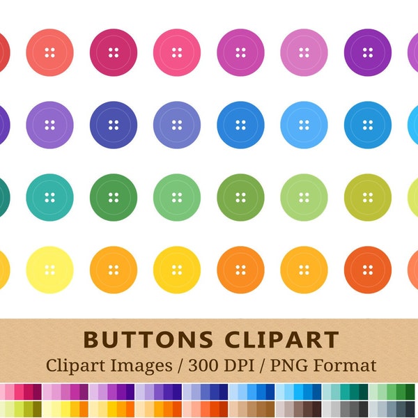 Buttons Clip Art - Etsy