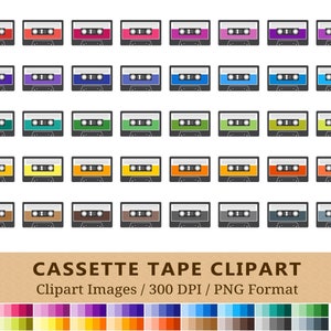 100 Cassette Tape Clipart, Audio Music Clip Art, Rainbow Podcast ...