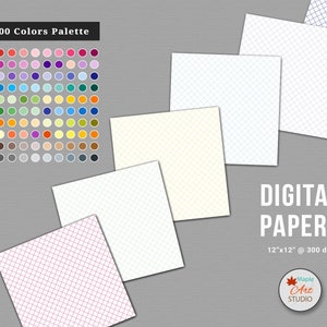 Diagonal Grid Digital Paper, 100 Rainbow Check Squares Pattern, Diamond ...
