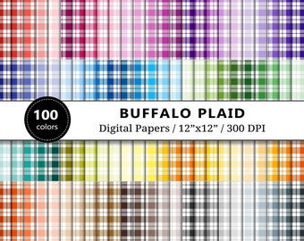 Lumberjack Digital Paper Buffalo Plaid Scrapbook Papers - Etsy