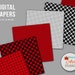 Red Buffalo Check Plaid, Lumberjack Flannel, Digital Papers Pack, Red ...
