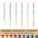 100 Square Checklist Clipart, Checklist Planner Box Clip Art, Rainbow ...
