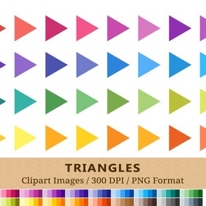 100 Triangle Clipart, Shape Clip Art, Cute Rainbow Colors, Planner ...