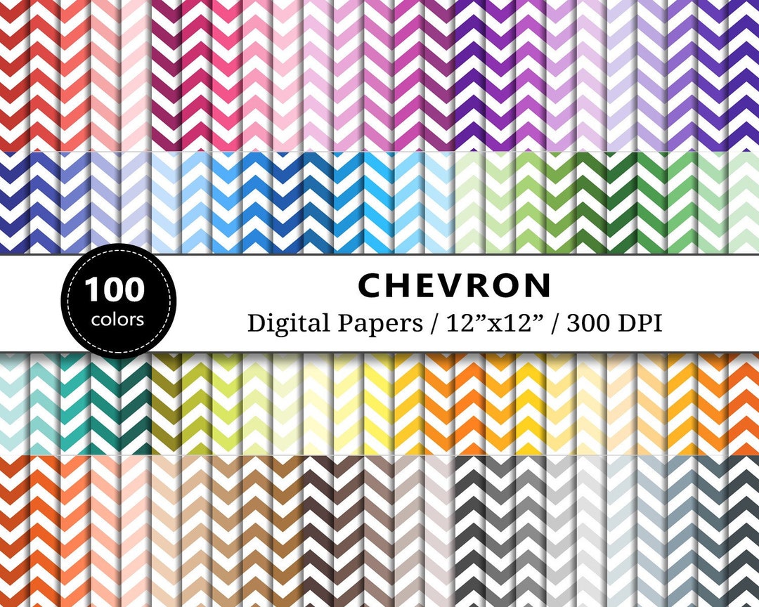 Chevron Digital Papers, Chevron Printable Paper, Scrapbook Paper, 100 ...