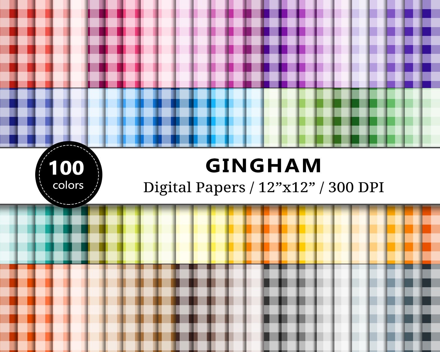 Gingham Digital Paper Pack, Gingham Printable Paper, Scrapbook Paper ...