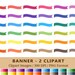 100 Ribbon Banner Clipart, Banners Clip Art, Rainbow Colors, Labels ...