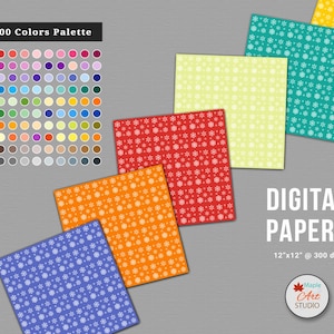 White Snowflakes Digital Paper Printable, 100 Snowflake Scrapbook Paper ...