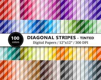 Diagonal Stripes Digital Paper Backgrounds Lines Textures | Etsy