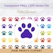 100 Paw Prints Clipart, Dog Cat Paw Clip Art, Rainbow Colors, Vector ...