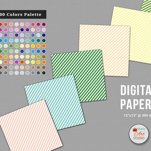 Diagonal Stripes Digital Paper Backgrounds Lines Textures - Etsy