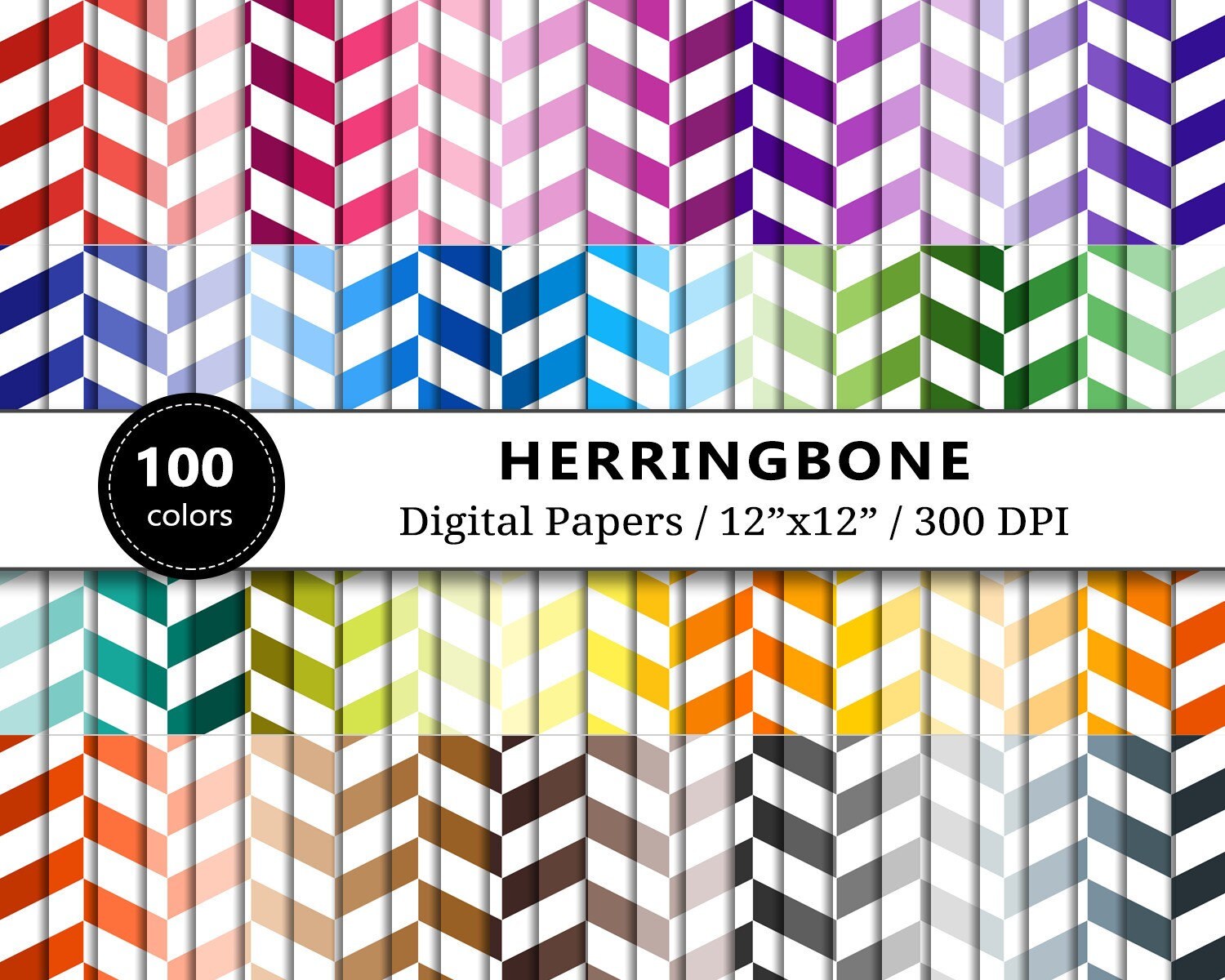 Herringbone Digital Paper, 100 Rainbow Colors, Fabric Backgrounds ...