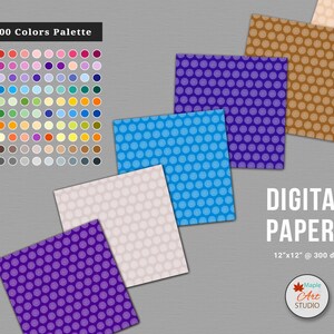 Tinted Dahlia Digital Paper, 100 Rainbow Scrapbook Papers Printable ...