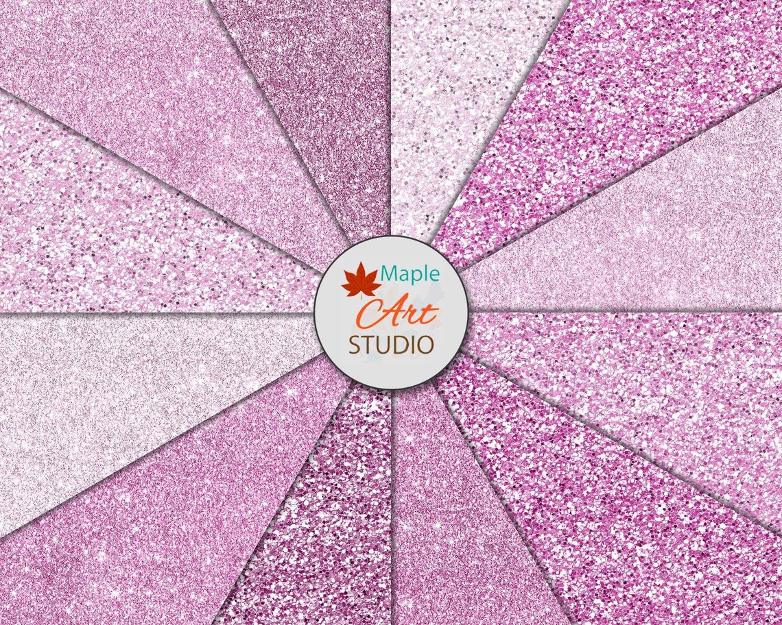 Pink Glitter Textures Digital Paper, Sparkle Scrapbook Paper, Bright ...