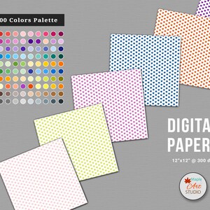 Rainbow Hearts Digital Paper, Hearts Printable, Scrapbook Paper, 100 ...