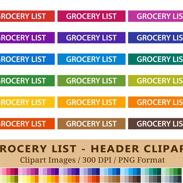 Shopping List Clipart - Etsy