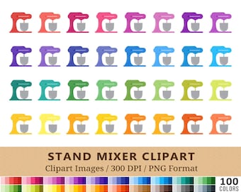 Stand Mixer Clip Art Cake Mixer Clipart Rainbow Kitchen - Etsy